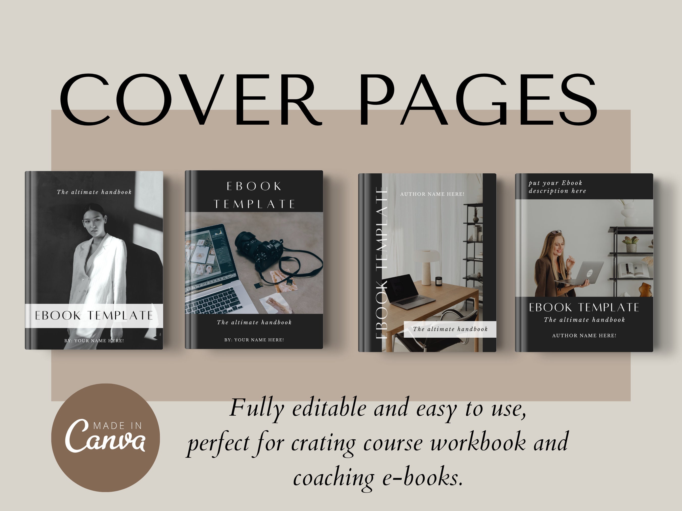 Ebook Template, Editable Ebook Template, Course Workbook Template ...