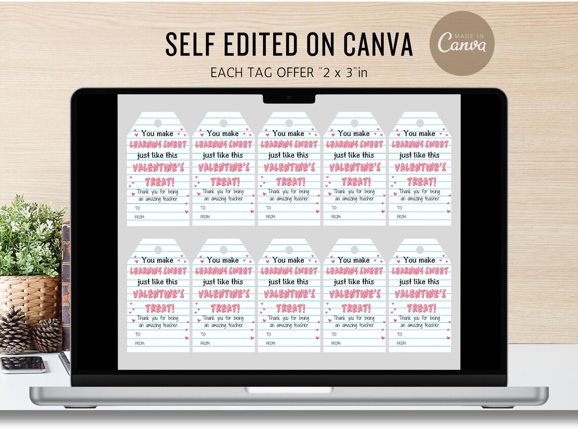 EDITABLE Valentine Gift Tags Printable Kids Valentine Tags Classroom ...