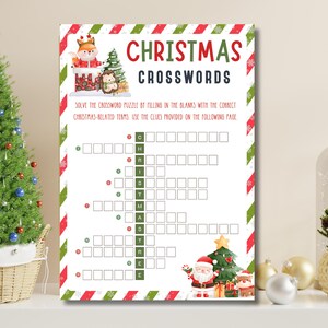 Printable Christmas Game Christmas Crosswords Game Christmas Trivia ...