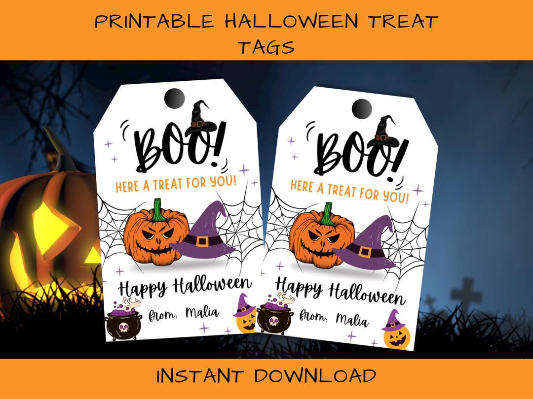 EDITABLE Halloween Favor Tags Boo Halloween Tags Halloween Trick or ...