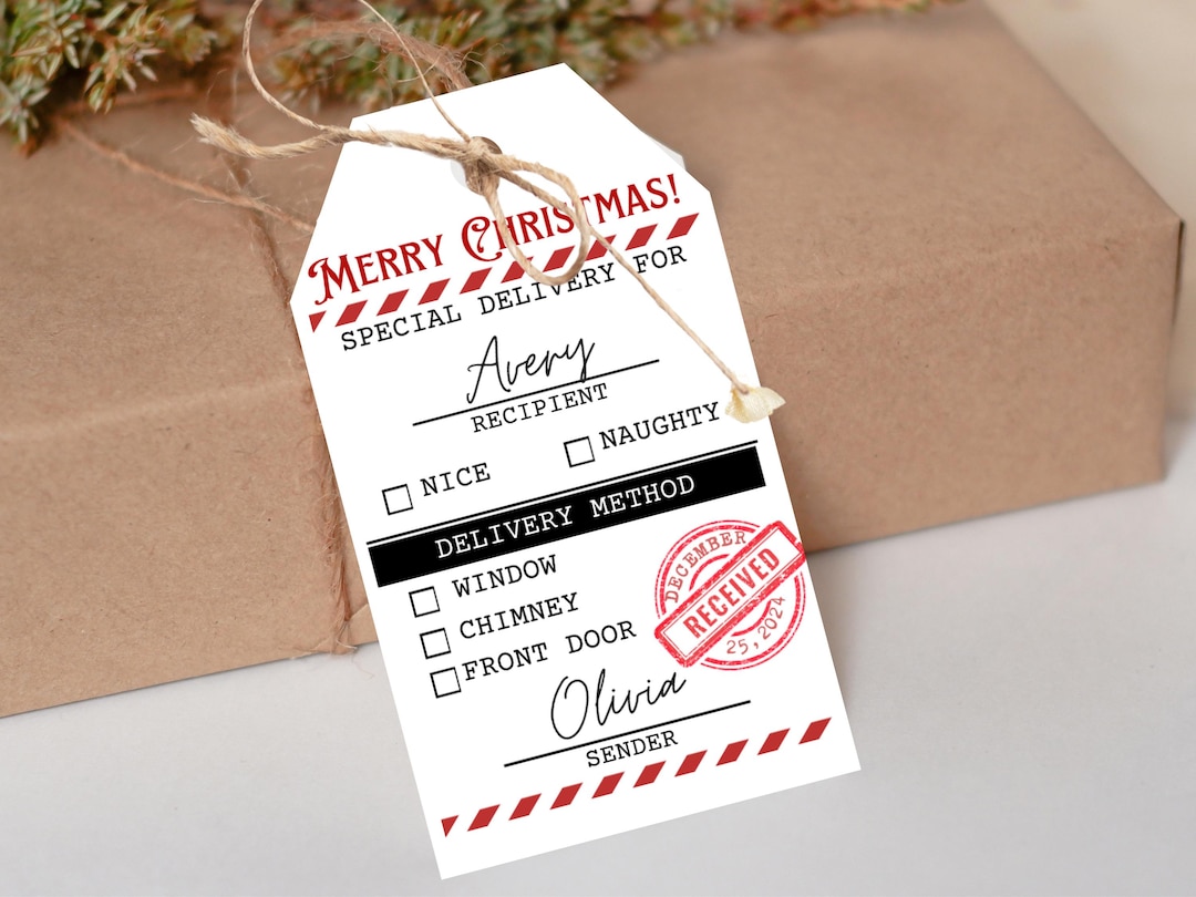 Personalized Christmas Gift Tags, Printable North Pole Special Delivery ...