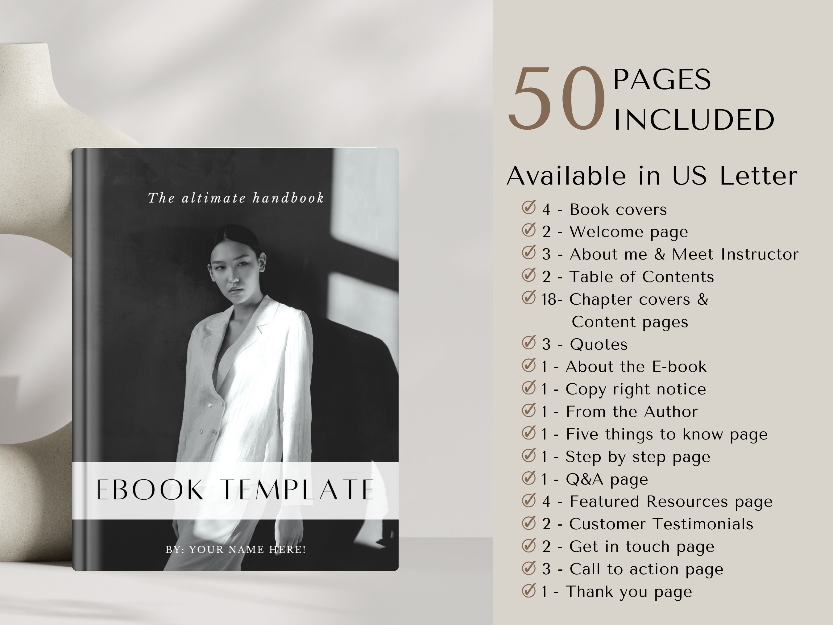 Ebook Template, Editable Ebook Template, Course Workbook Template ...