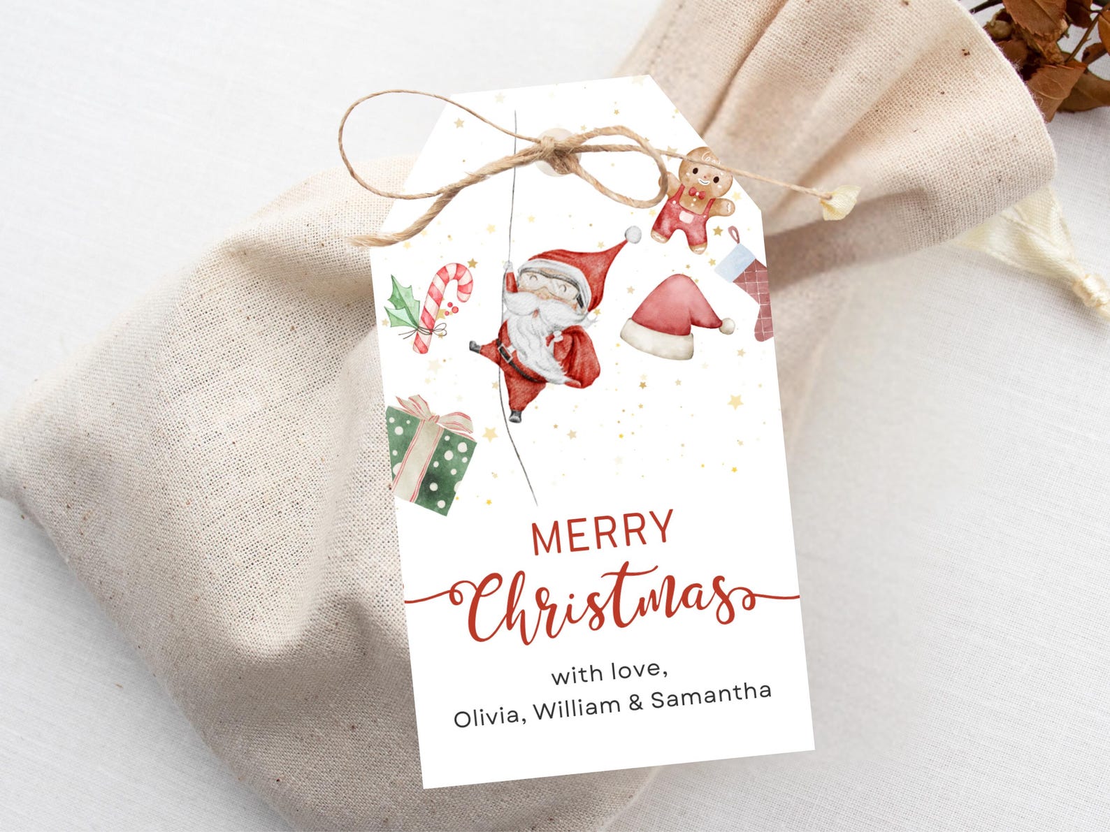 Editable Christmas Gift Tag Template Editable Christmas Favor Tag Merry ...