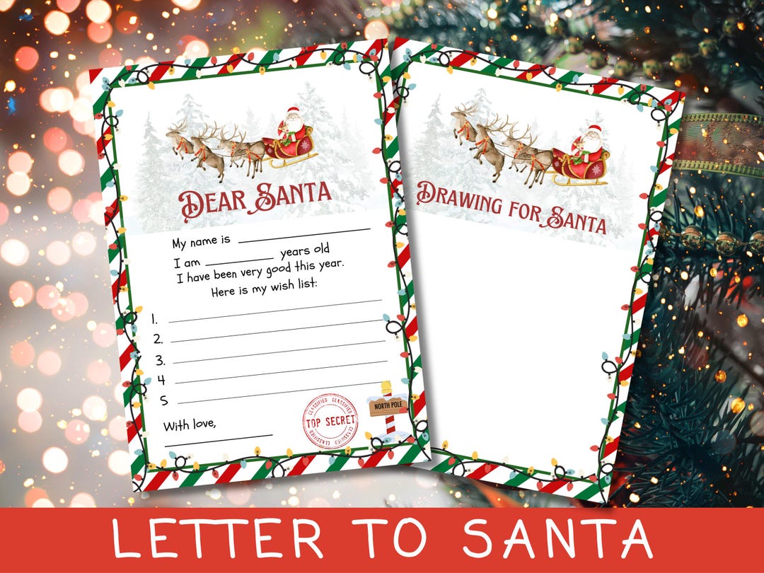 Christmas Wish List Letter to Santa Printable Christmas Kids Activity ...