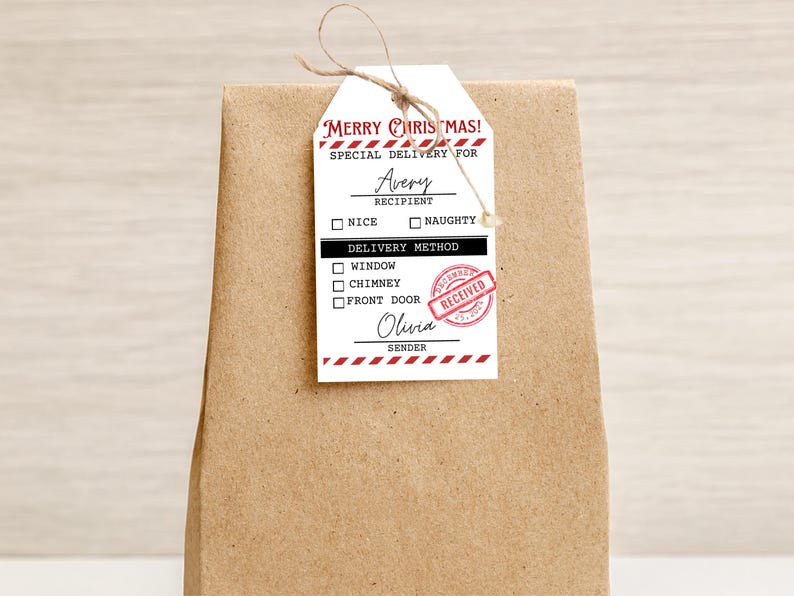 Personalized Christmas Gift Tags, Printable North Pole Special Delivery ...