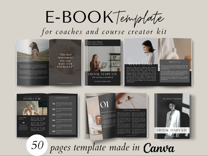 Ebook Template, Editable Ebook Template, Course Workbook Template ...