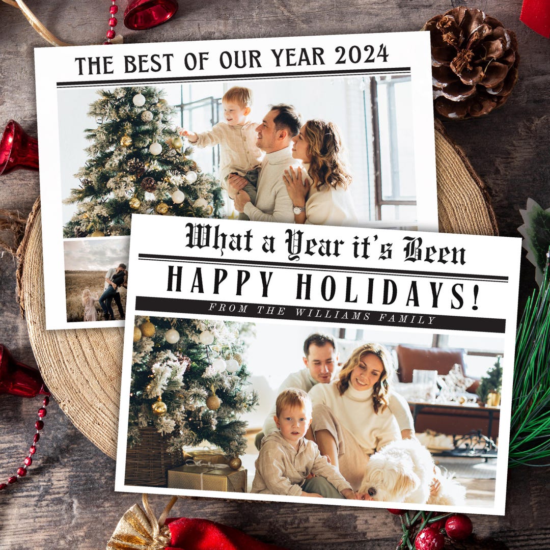 Year in Review Holiday Card Template What A Year Card Photo Collage ...