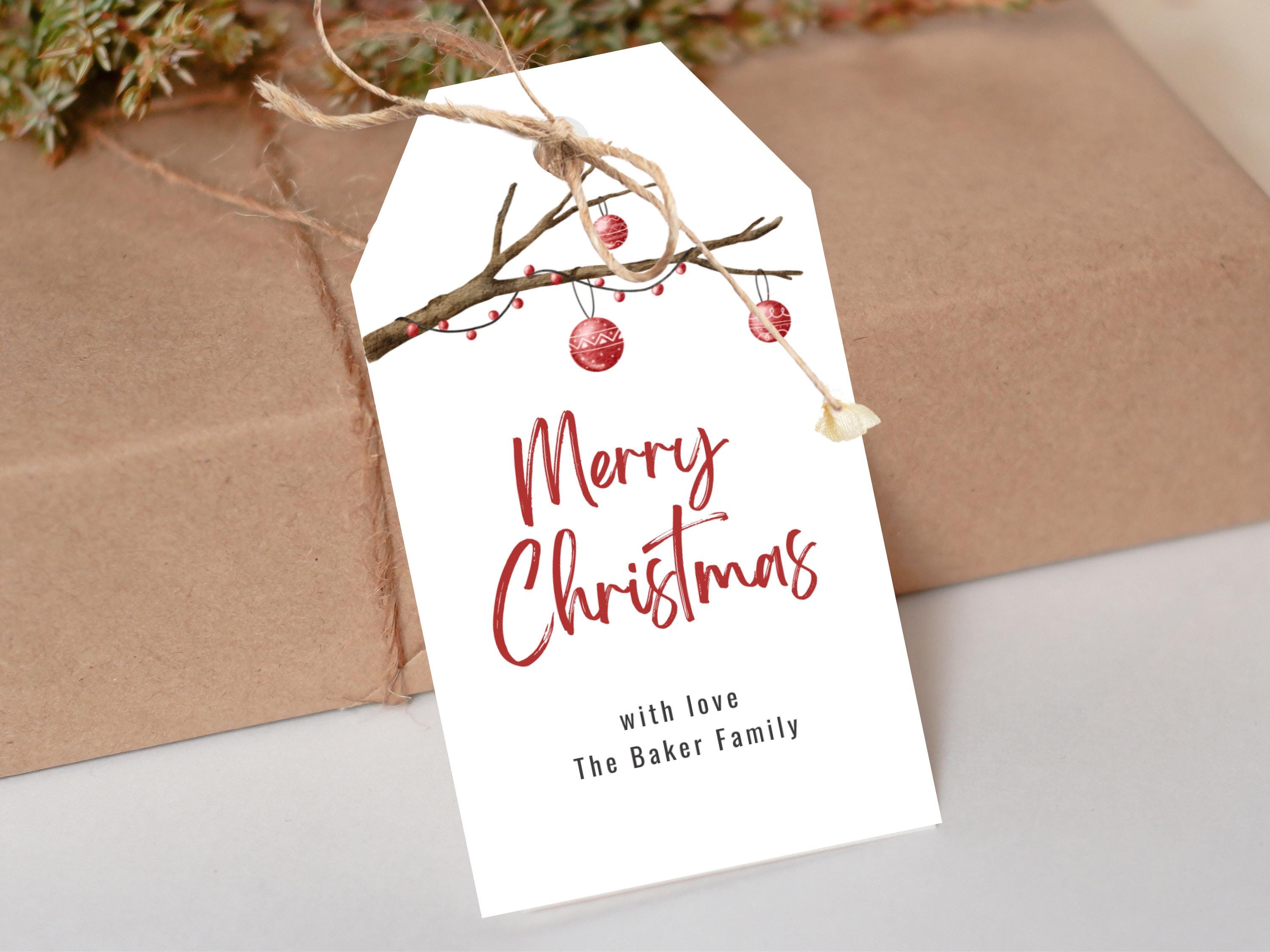 Editable Christmas Gift Tag Template, Printable Holiday Favor (digital ...