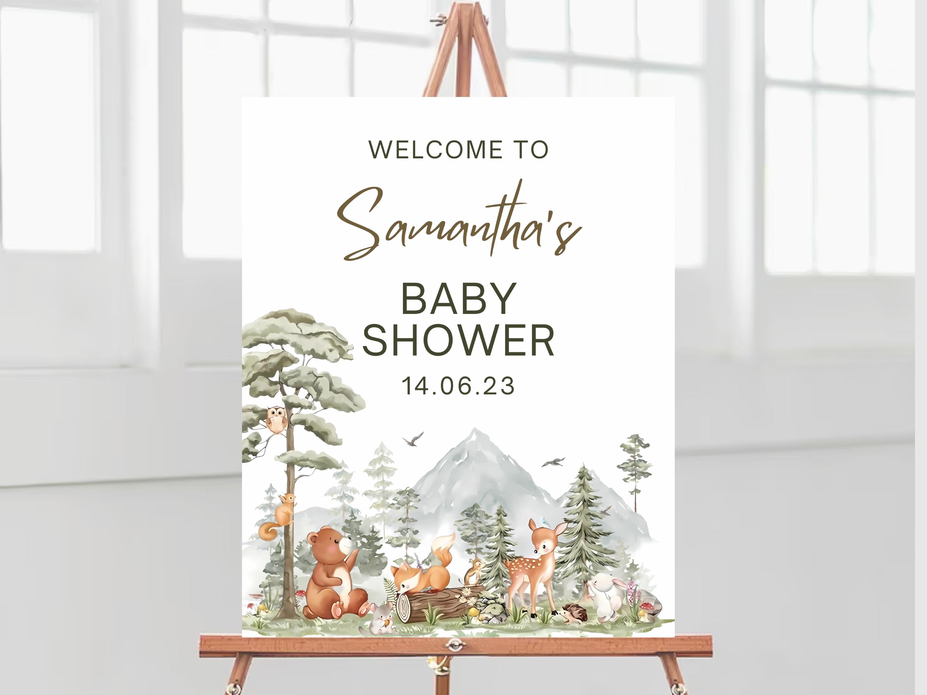 Forest Baby Shower Welcome Sign: Mountain Adventure Theme (digital ...