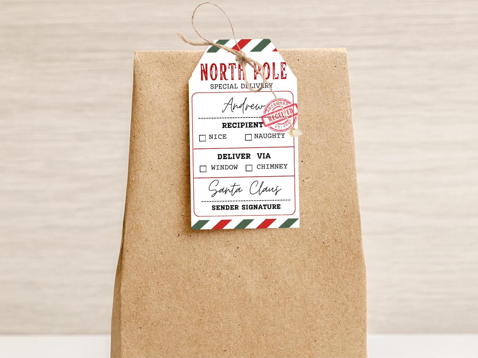 Personalized Christmas Gift Tags, Printable North Pole Special Delivery ...