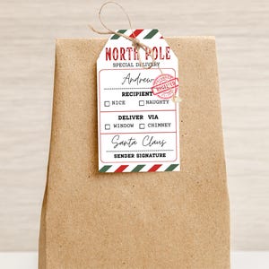 Personalized Christmas Gift Tags, Printable North Pole Special Delivery ...