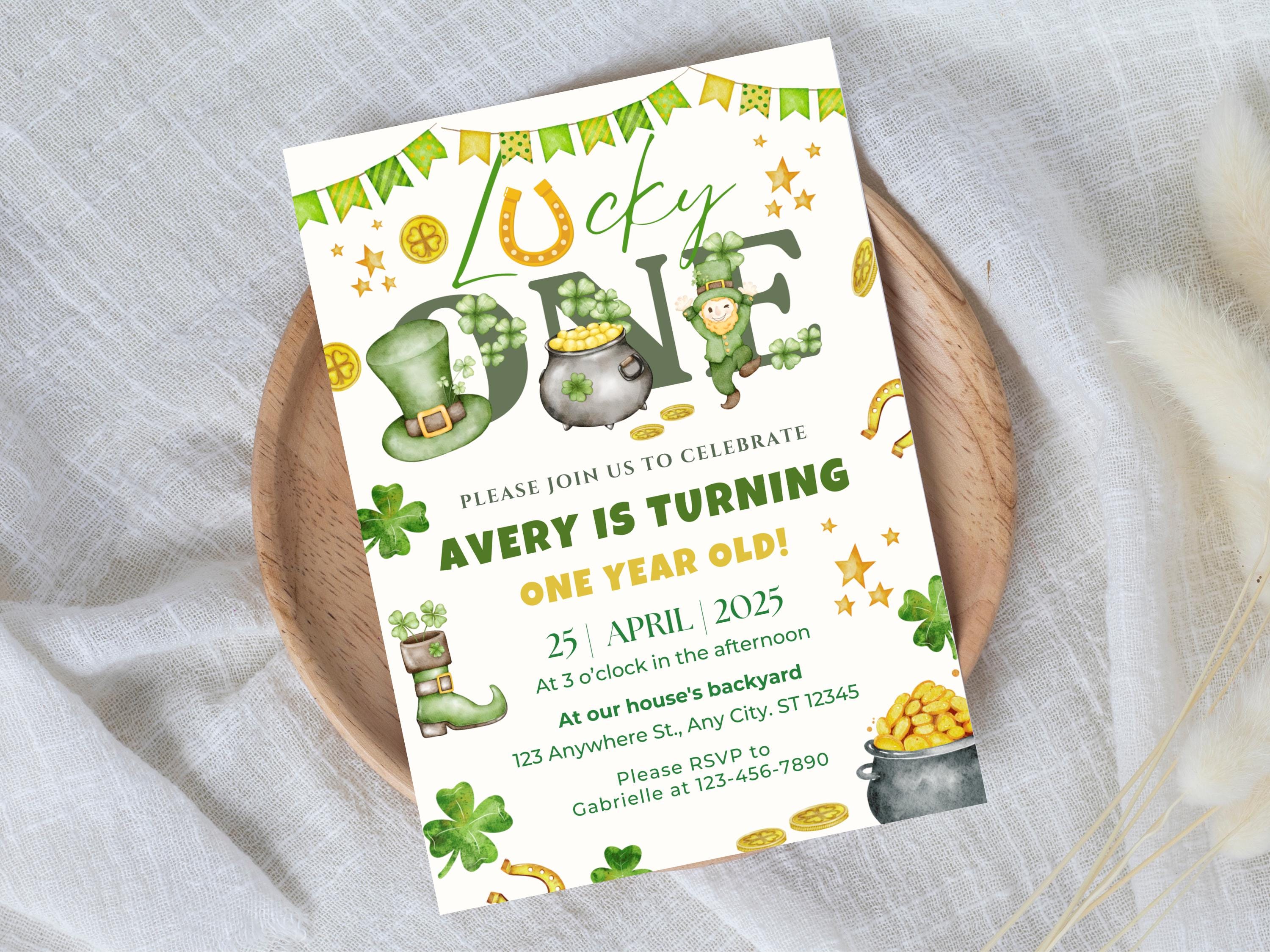 Irish Birthday Party Invitation St. Patrick's Day Birthday Party Invite ...