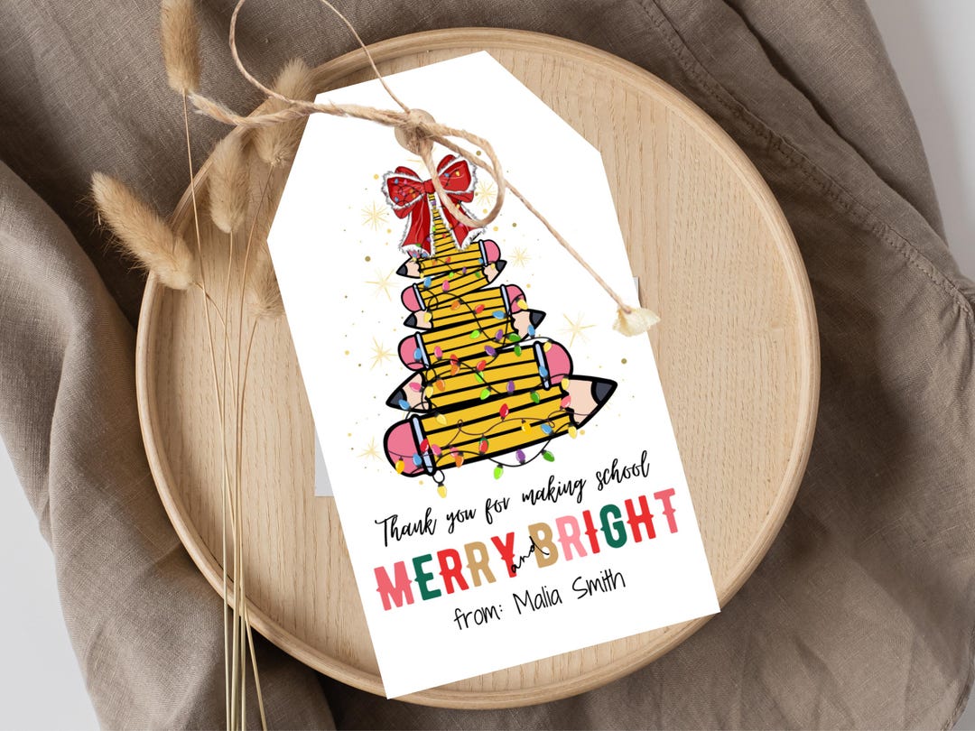 Christmas Gift Tag, Teacher Appreciation Tag Printable, Christmas ...