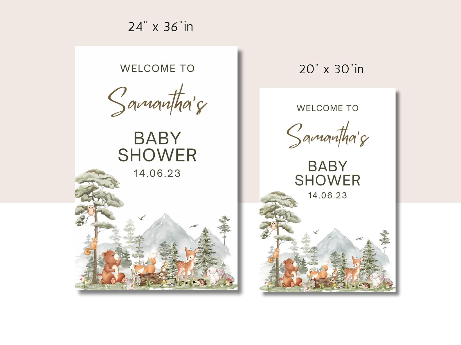 Forest Baby Shower Welcome Sign: Mountain Adventure Theme (digital ...