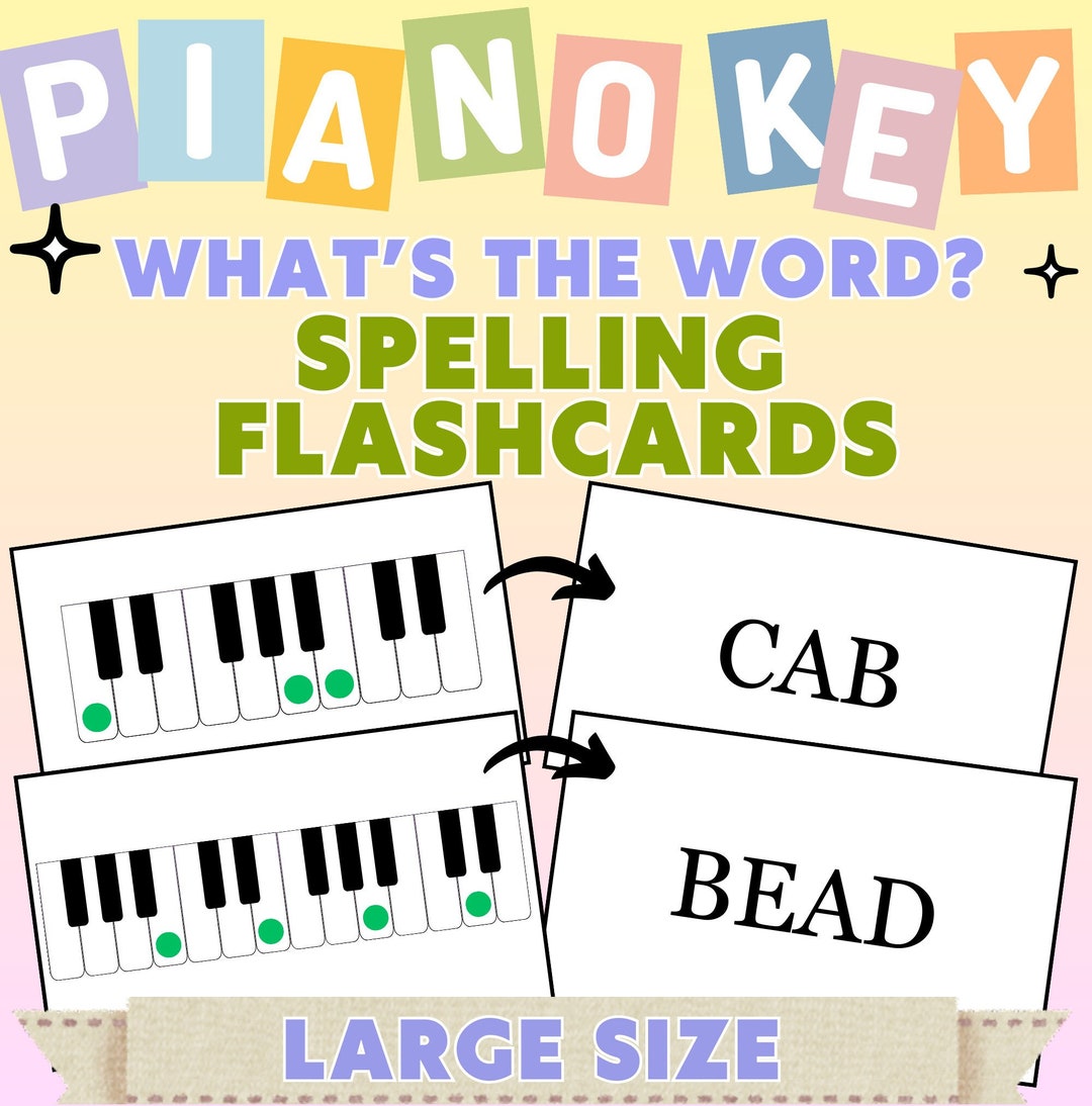 Piano Key Spelling Flashcards | Learn Piano | Printable | Beginner ...
