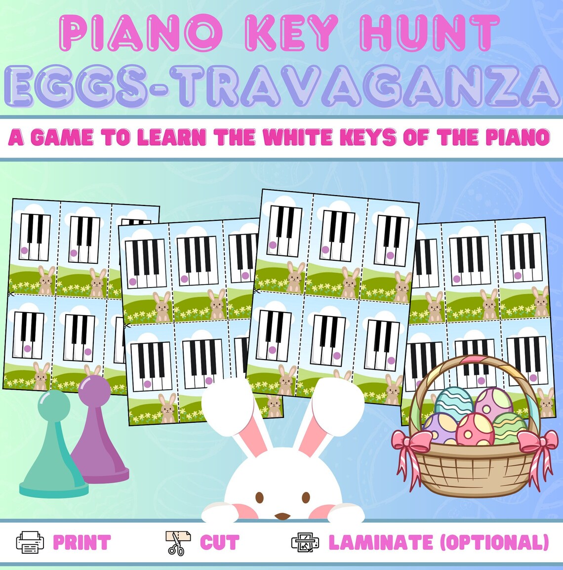 Easter Piano Keys Game | Learn Piano Keys | Preschool Piano | Music ...