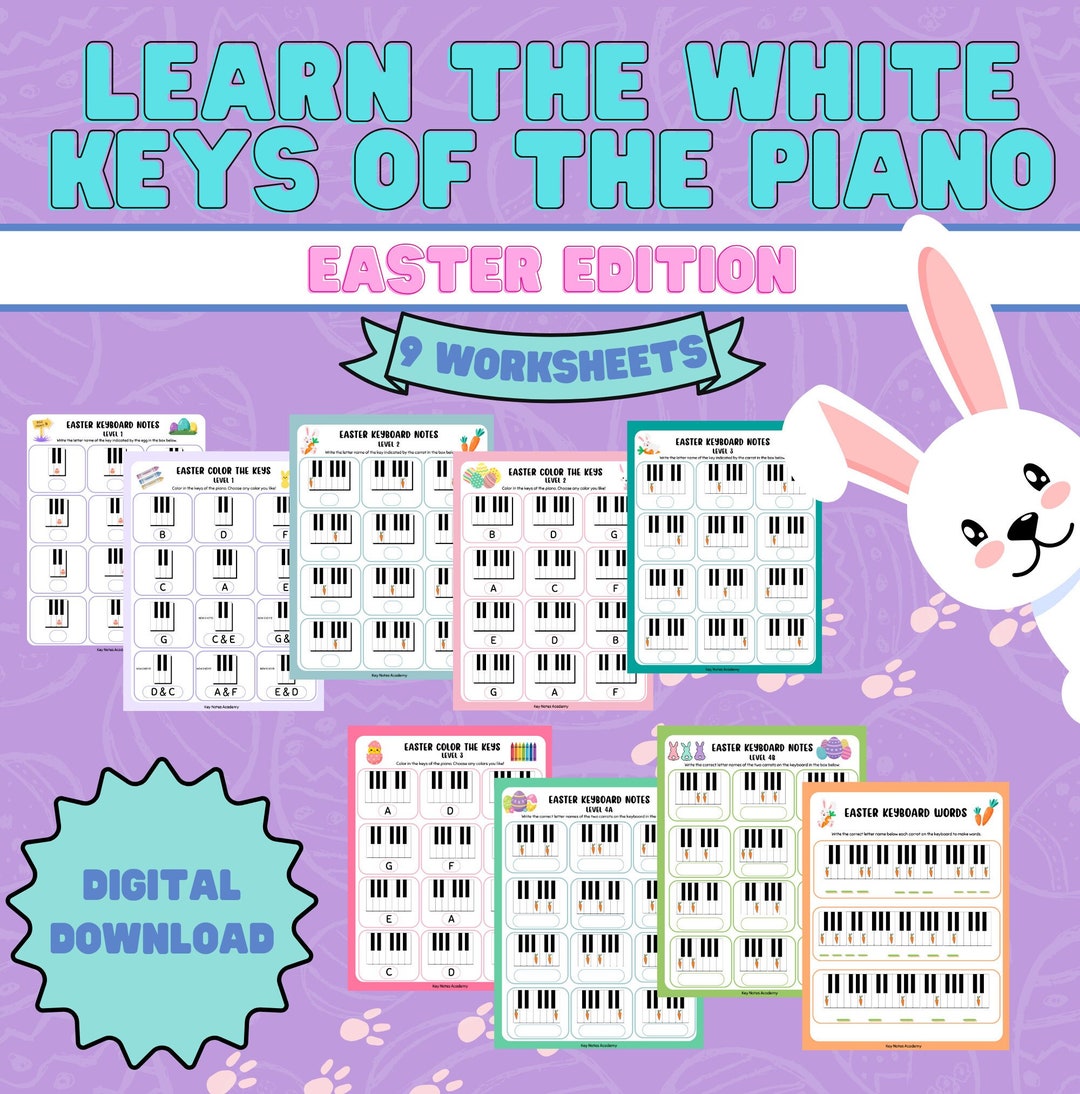 Printable Piano Worksheet Learn Piano Keys Preschool Piano Music Theory ...