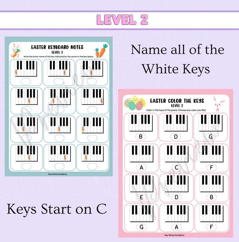 Printable Piano Worksheet Learn Piano Keys Preschool Piano Music Theory ...