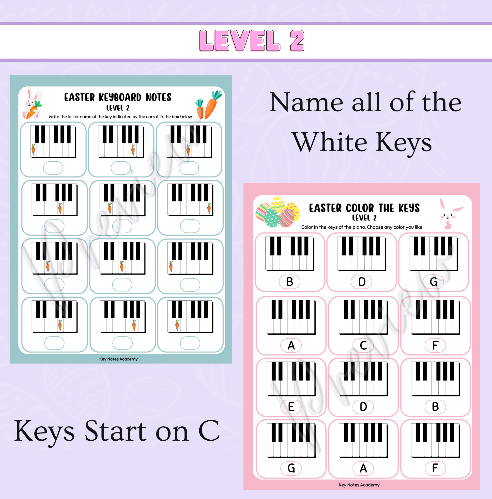 Printable Piano Worksheet Learn Piano Keys Preschool Piano Music Theory ...