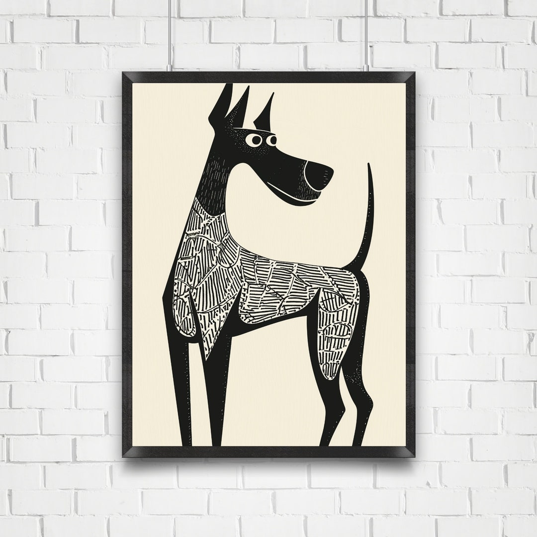 Abstract Dog Digital Download Art, Digital Wall Art for Home Decor ...