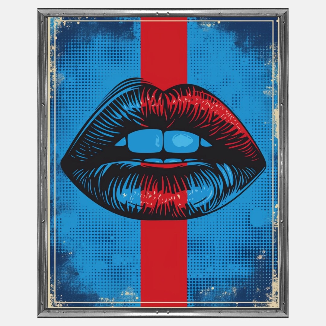 Pop Art Lips Poster Digital Download, Retro Comic Style Wall Art ...