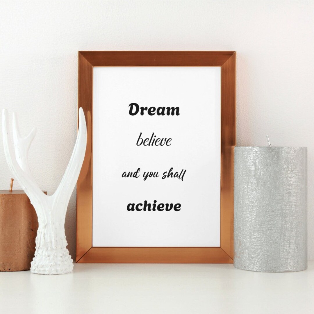 Dream Quote Wall Art Inspirational Print Poster Quote Motivation Quote ...