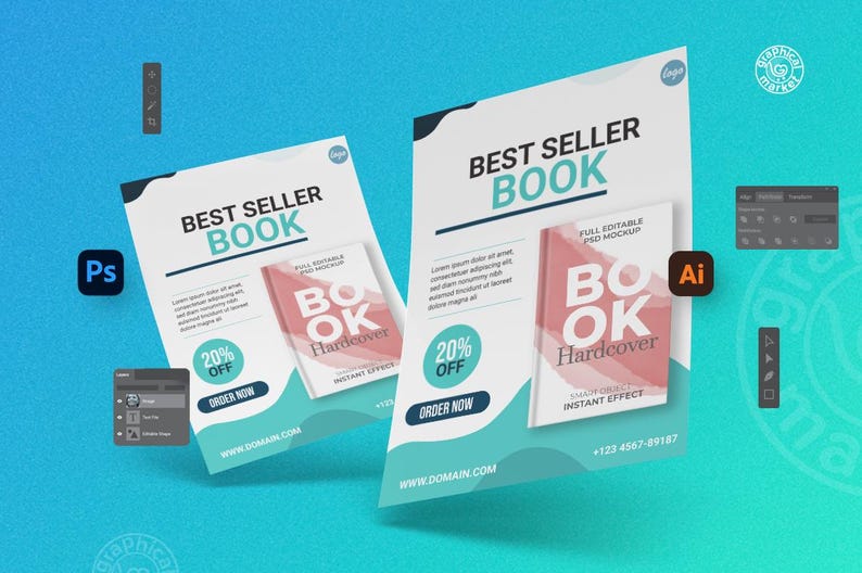 Book Sale Flyer Template| Adobe Photoshop Template | Adobe Illustrator ...