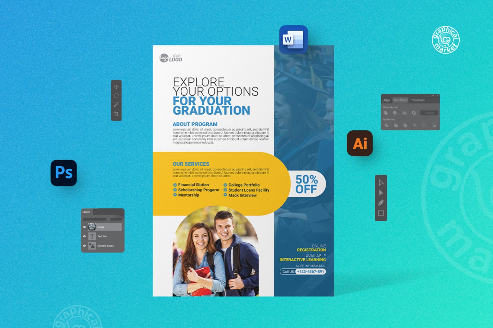 Scholarship Program Flyer Template | Education Flyer Template | Adobe ...
