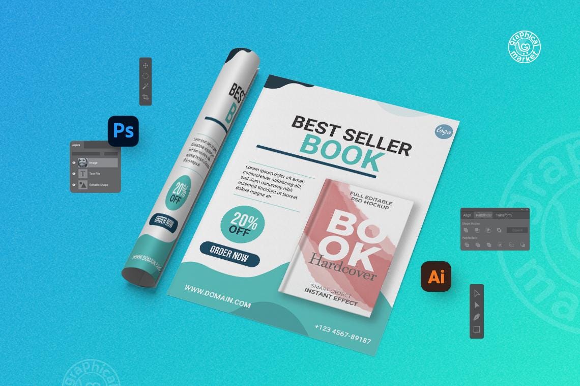 Book Sale Flyer Template| Adobe Photoshop Template | Adobe Illustrator ...