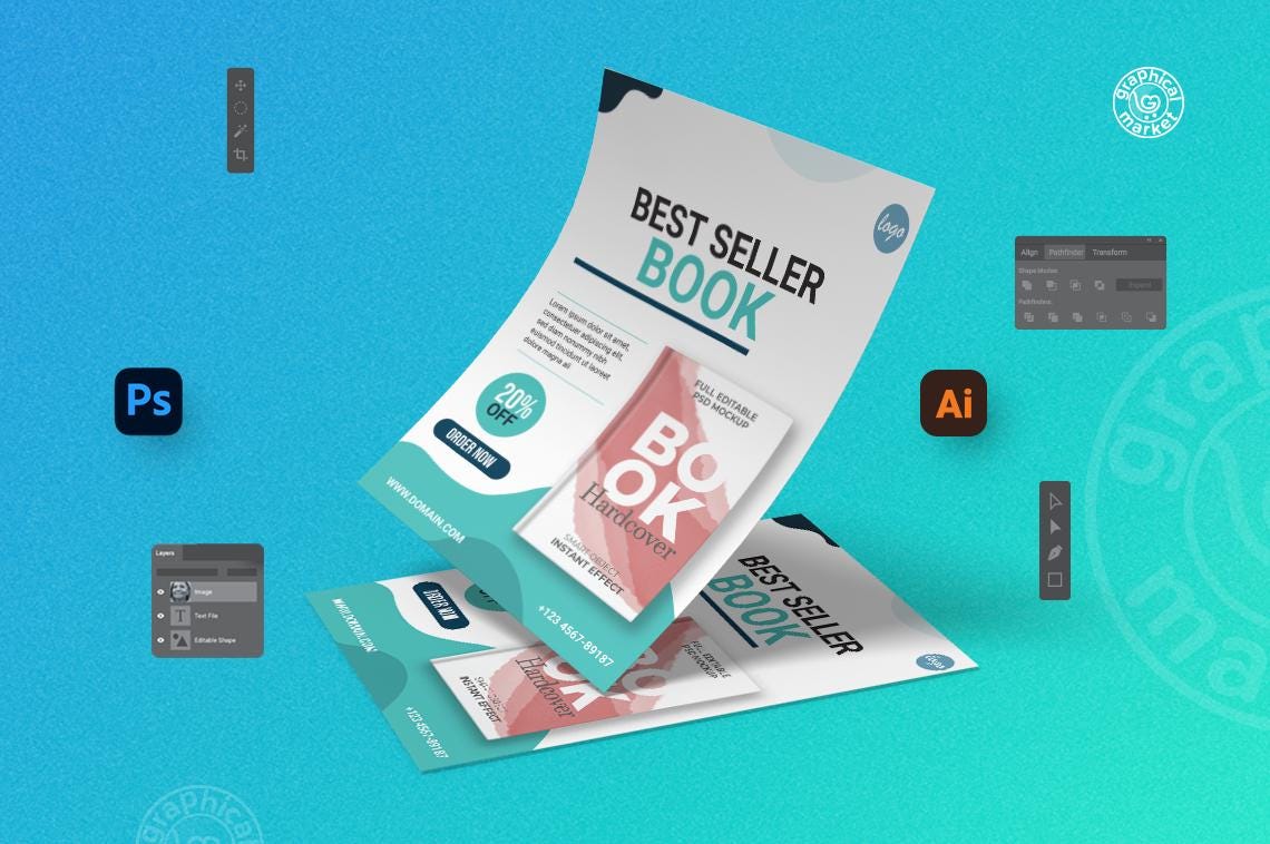 Book Sale Flyer Template| Adobe Photoshop Template | Adobe Illustrator ...
