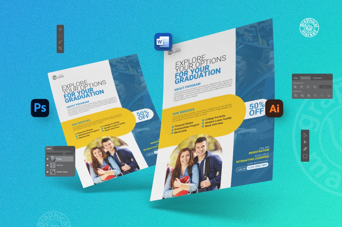 Scholarship Program Flyer Template | Education Flyer Template | Adobe ...