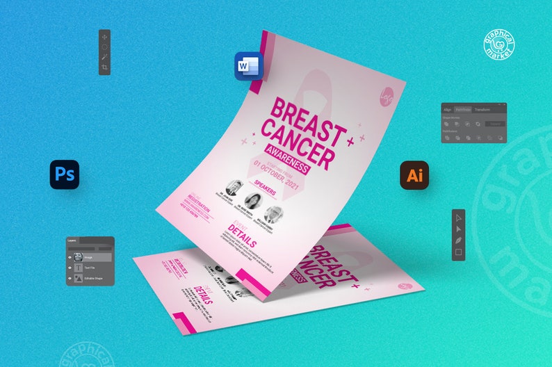 Breast Cancer Flyer Template | Adobe Photoshop Template | Adobe ...