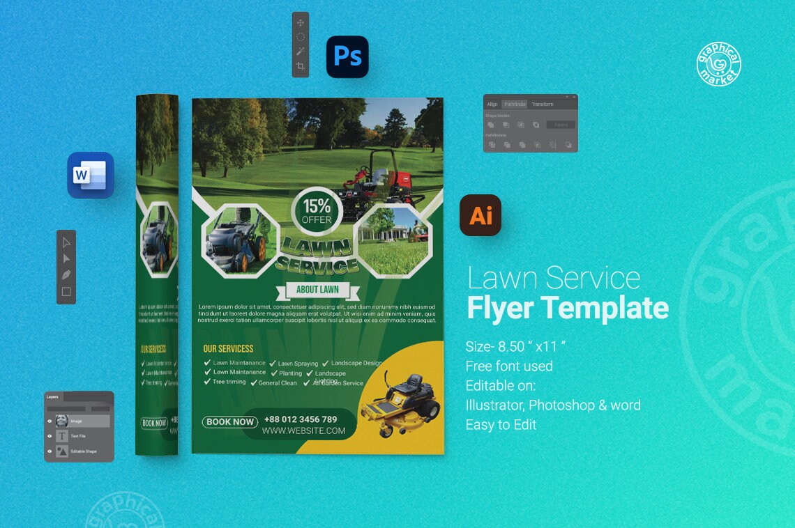 Lawn Service Flyer Template | Adobe Photoshop Template | Adobe ...
