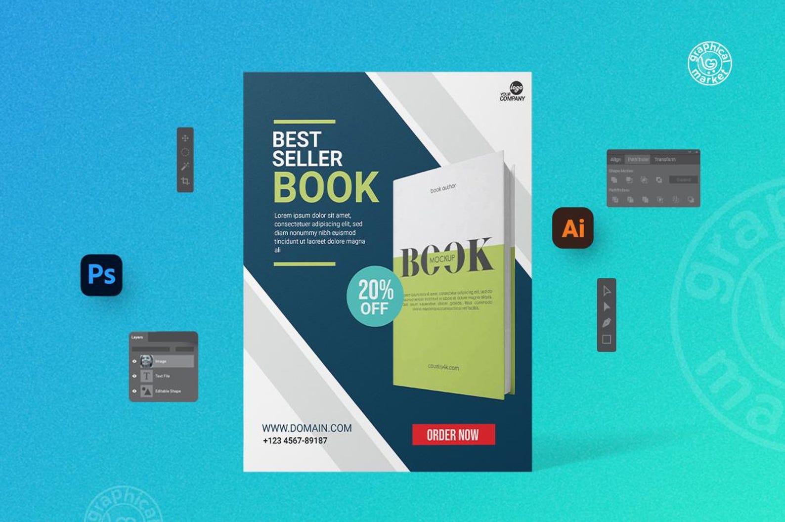 Book Sale Flyer Template| Adobe Photoshop Template | Adobe Illustrator ...