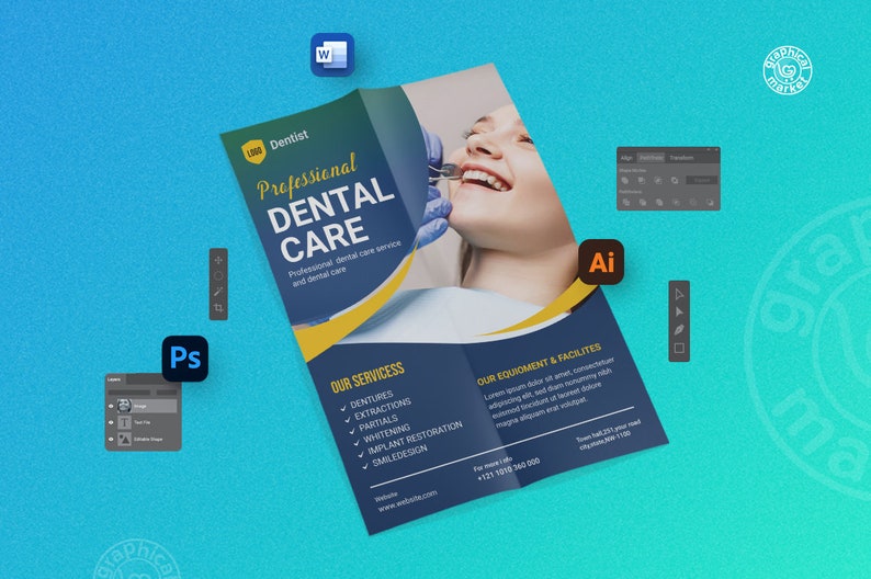 Dental Care Flyer Template | Adobe Photoshop Template | Adobe ...