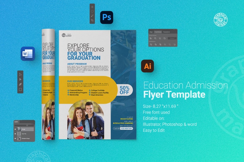 Scholarship Program Flyer Template | Education Flyer Template | Adobe ...