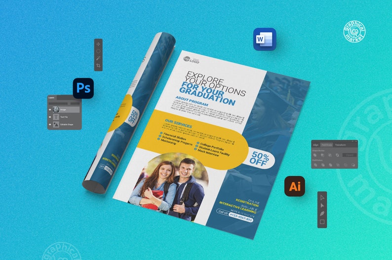 Scholarship Program Flyer Template | Education Flyer Template | Adobe ...