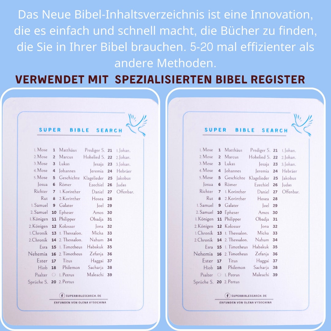 Bible Register, Bible Register for Bible Study, Bible Tabs ...