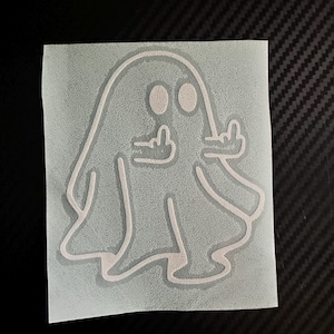 Middle Finger Ghost Decal - Etsy