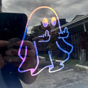 Middle Finger Ghost Decal - Etsy