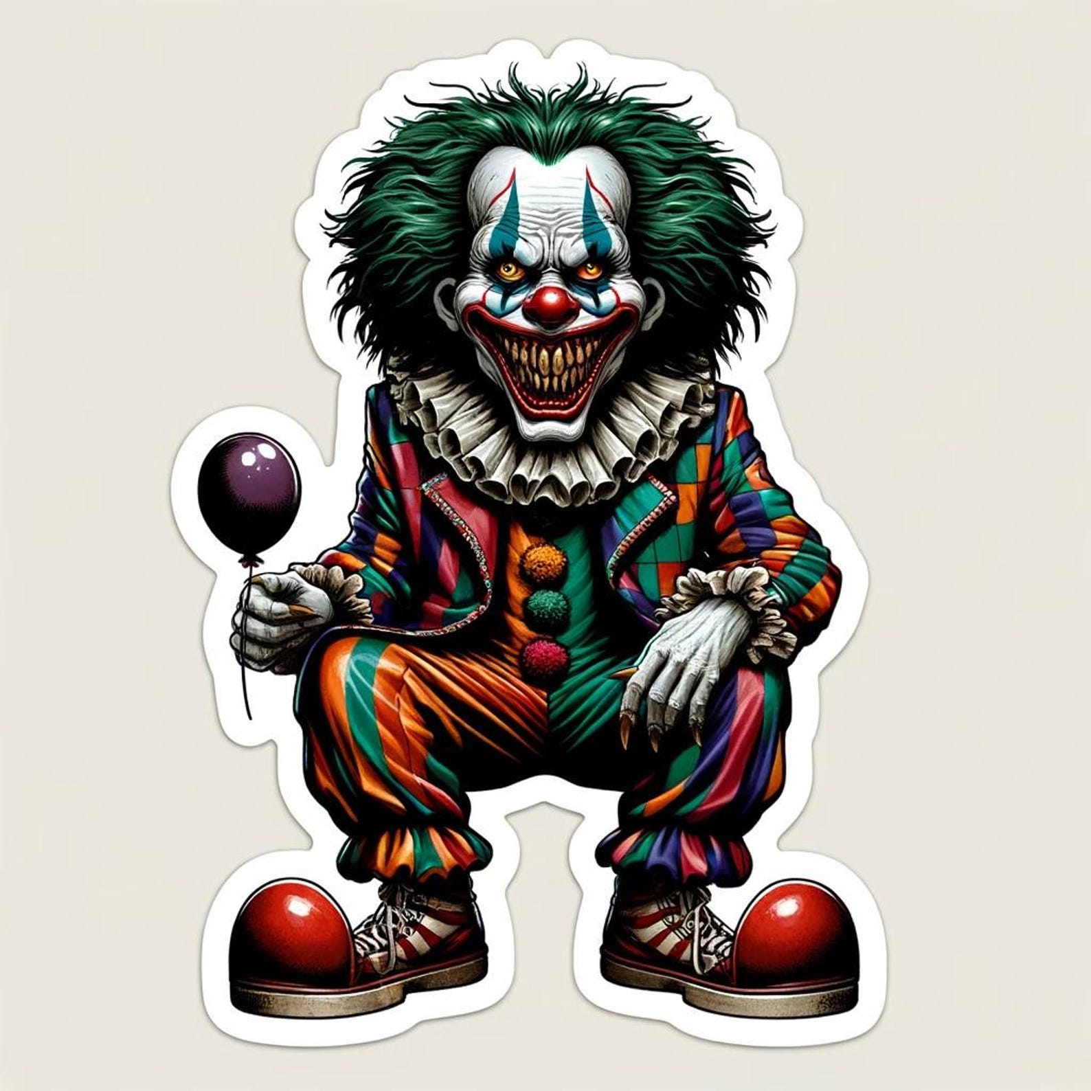 Evil Clown & Witch Sticker 4-pack, Waterproof Vinyl Decals - Etsy