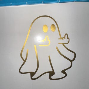 Middle Finger Ghost Decal - Etsy