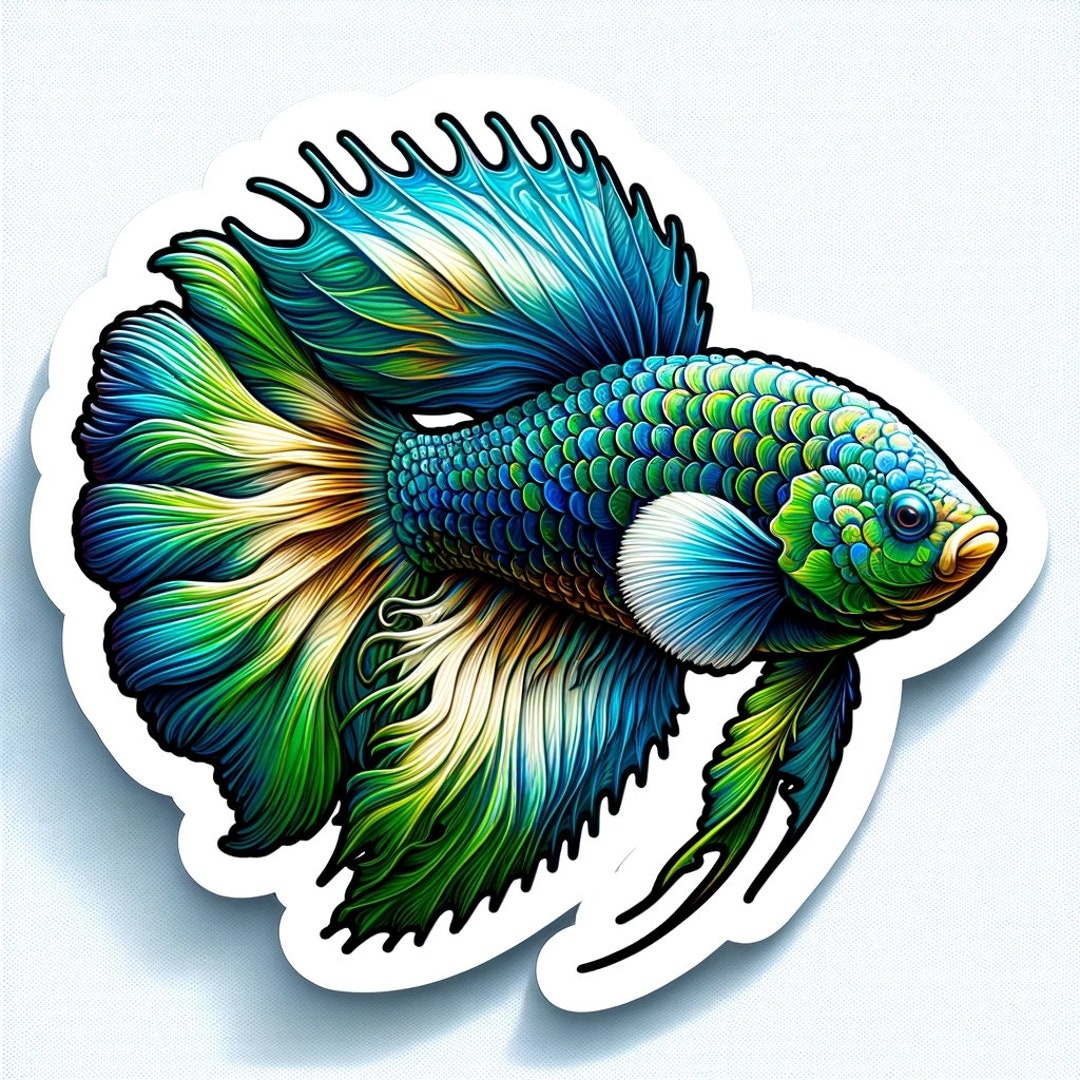 Colorful Fish Vinyl Sticker for Laptop, Water Bottle, Hydroflask, Phone ...