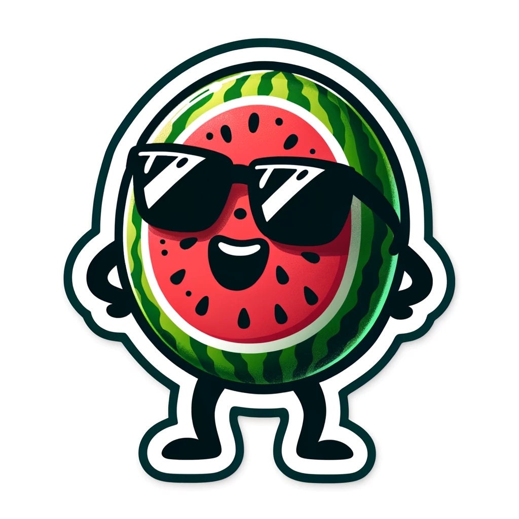Cool Watermelon Vinyl Sticker, Laptop Decal - Etsy