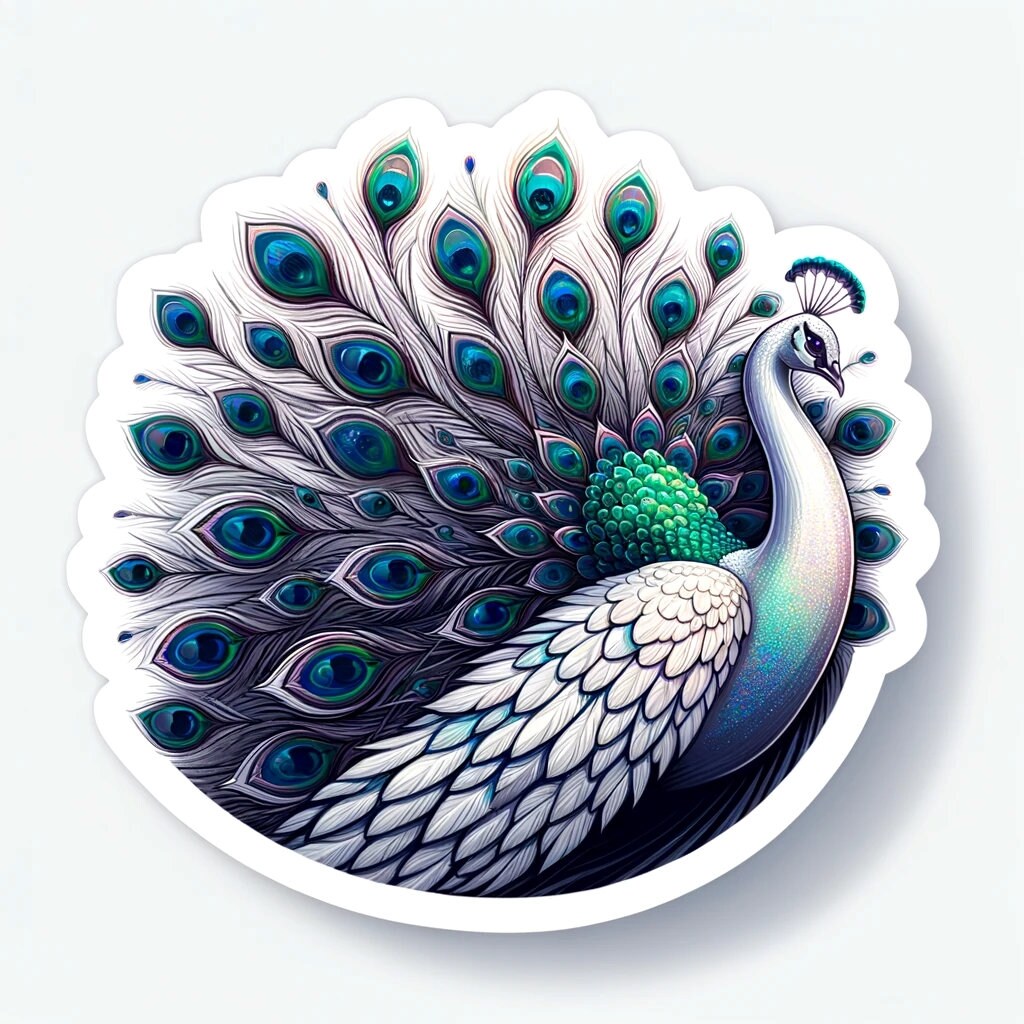 Peacock Die Cut Vinyl Stickers Laptop, Water Bottle, Hydroflask, Phone ...