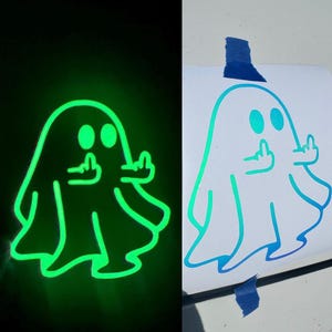 Middle Finger Ghost Decal - Etsy