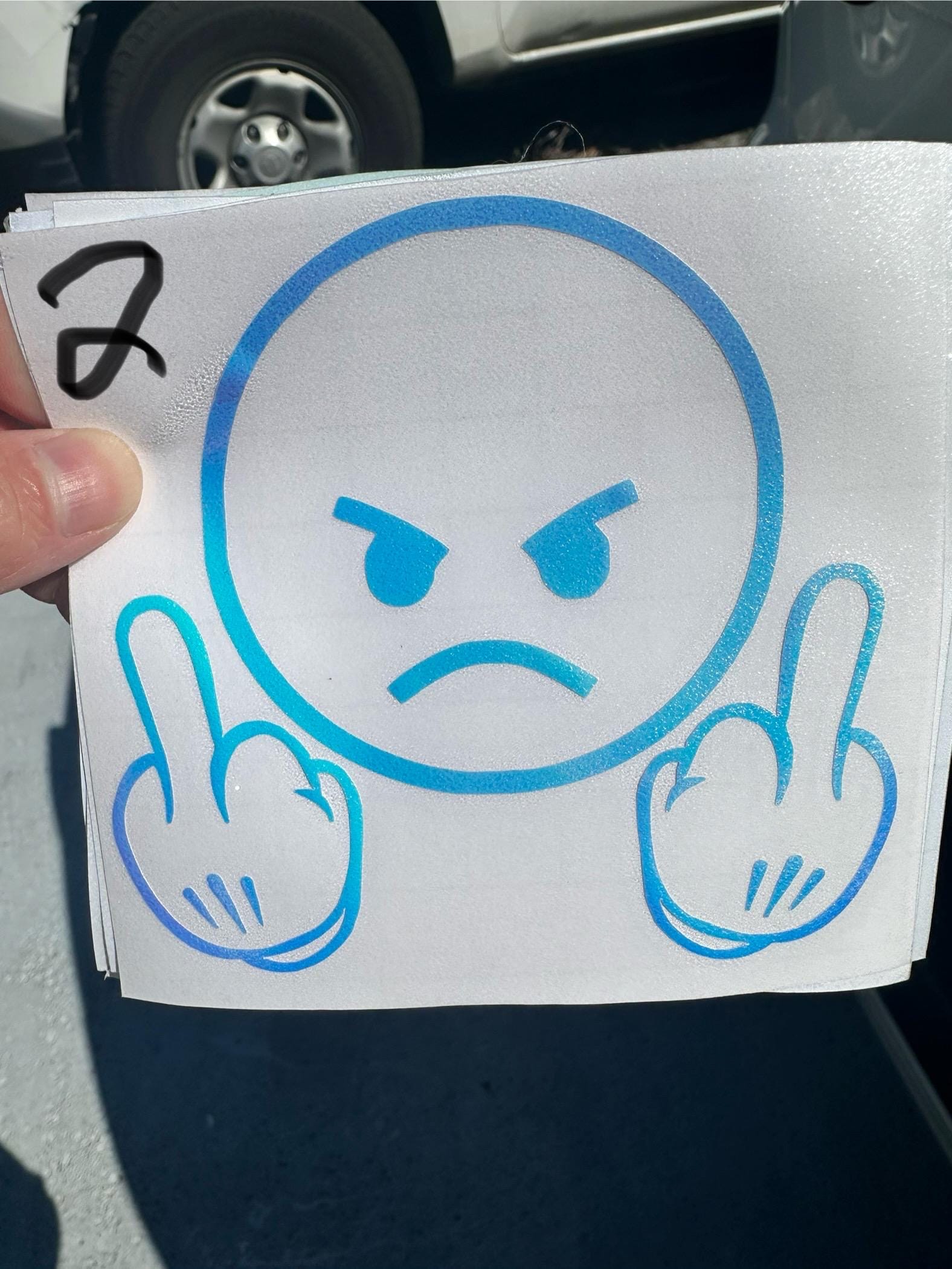 Middle Finger Smiley Face Decal - Etsy