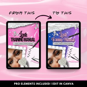 Lash Training Manual Ebook Cover: Editable Canva Template (digital ...