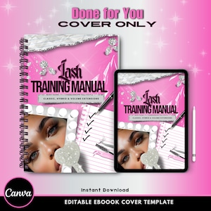 Lash Training Manual Ebook Cover: Editable Canva Template (digital ...