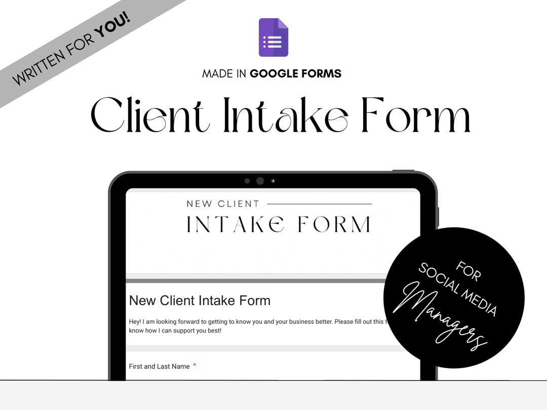 Social Media Manager Intake Form, Google Forms, Canva Template - Etsy